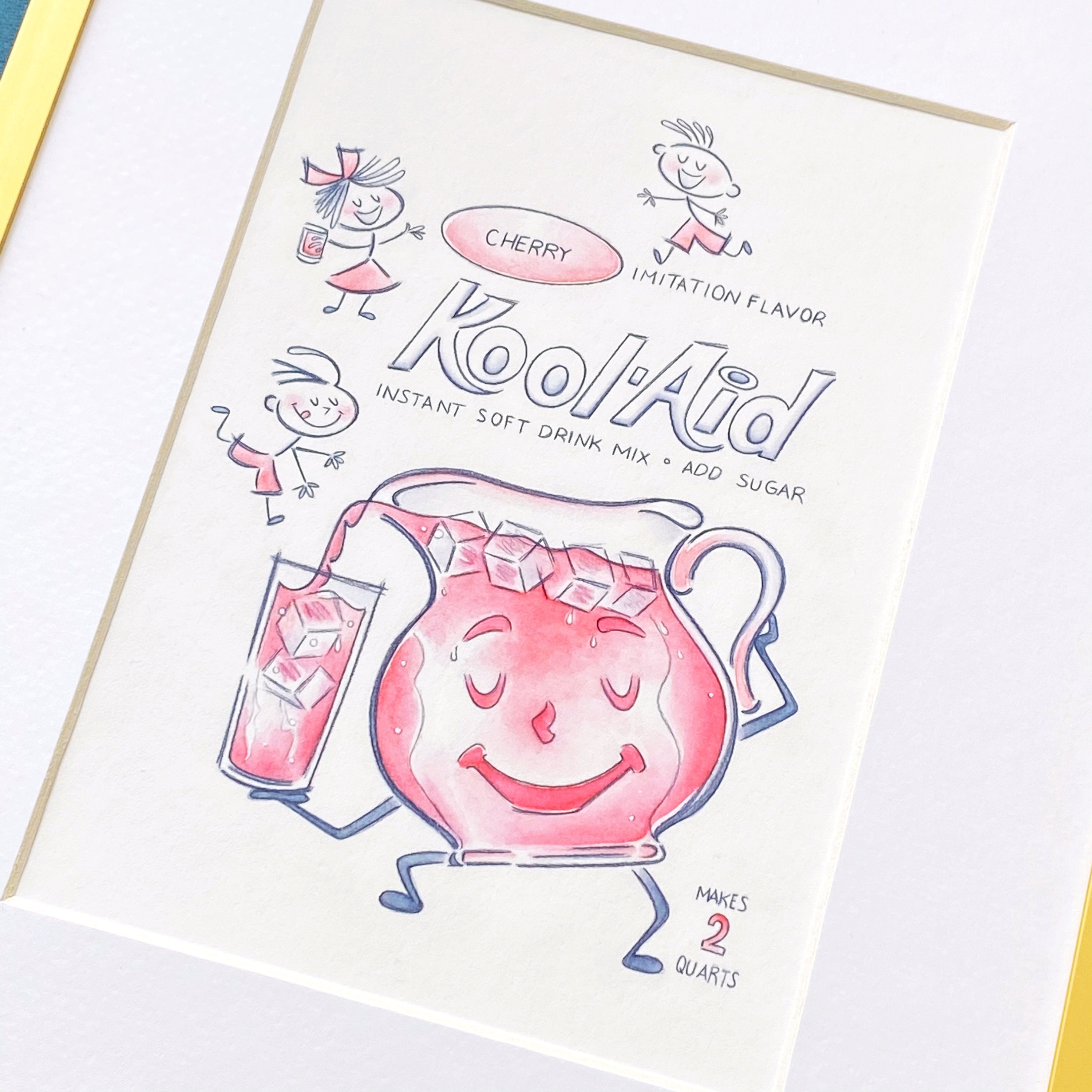 Kool Aid Inspired Art Print, Kitchen Art, Illustration, Pop Culture ...