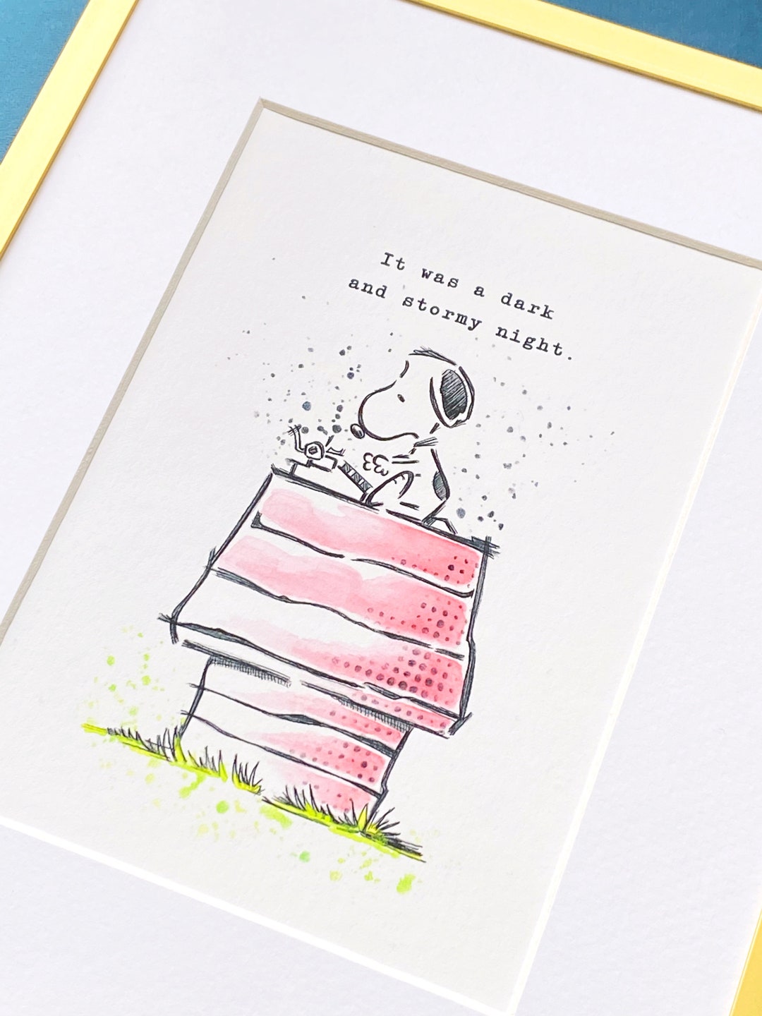 Snoopy Inspired Art Print, Peanuts Wall Art, Gift, Typing, Pop Culture ...