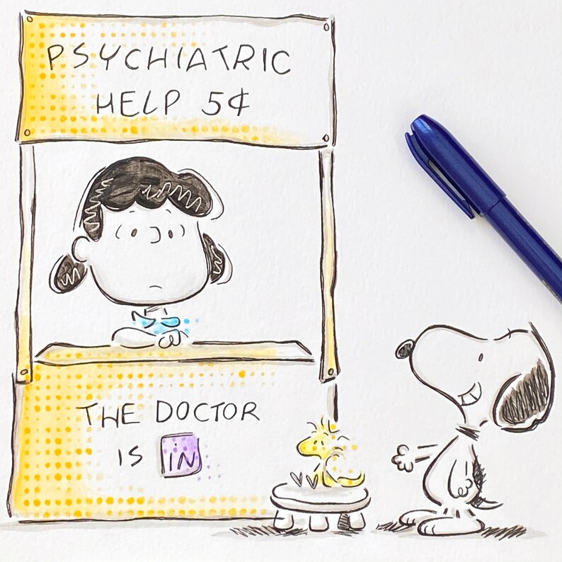 Lucy the Doctor is in Inspired Print, Art, Illustration, Charlie Brown ...