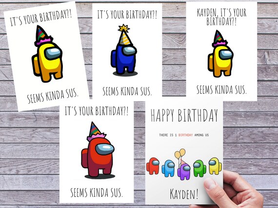 Crewmate Birthday Card Imposter Birthday Gamer Card | Etsy