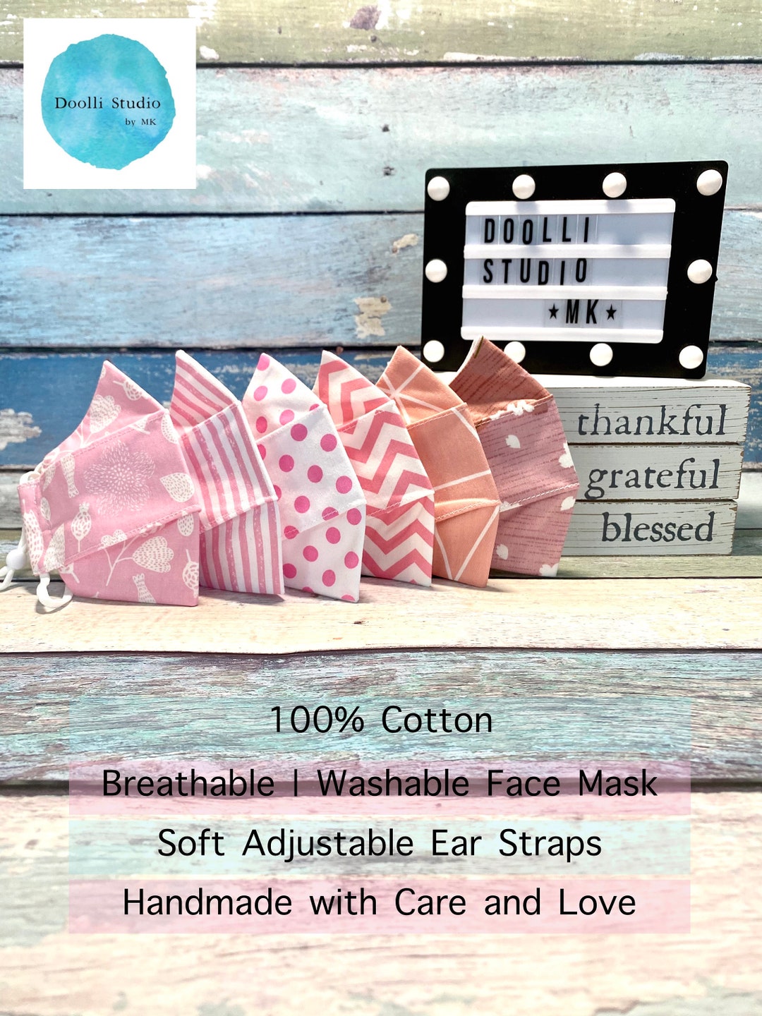 Pretty in Pink Cotton 3D Face Mask | Handmade, Washable - Etsy
