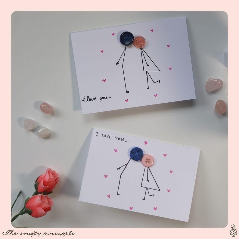 Button Greeting Cards - Etsy