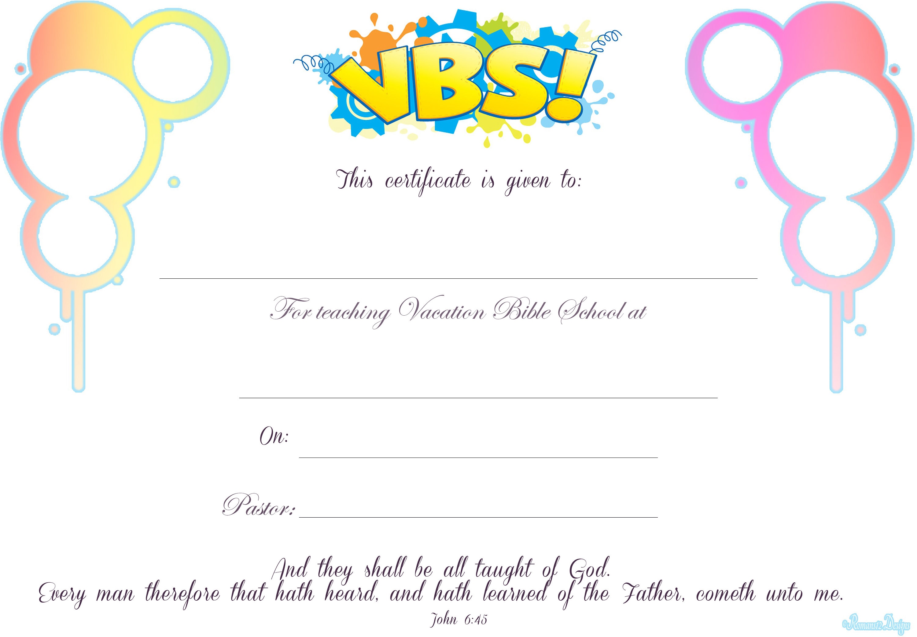 Vacation Bible School Certificate Templates Vacation Bible School Certificate Templates