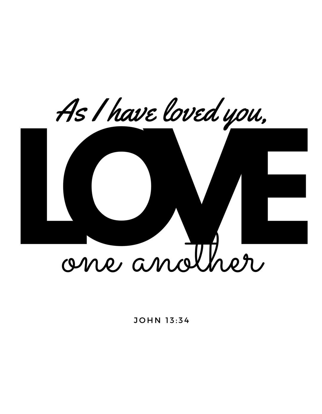 Love One Another John 13:34 SVG File, Instant Download, Cricut File ...