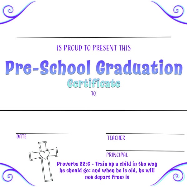 Church Graduation Certificate - Etsy