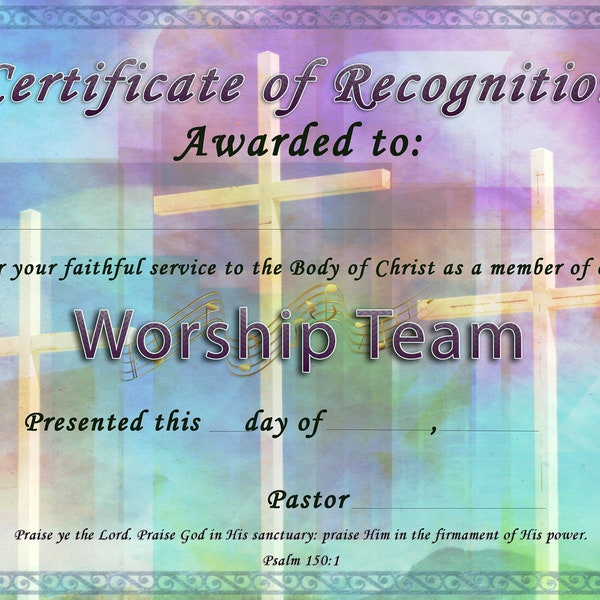 Church Certificates Recognition - Etsy