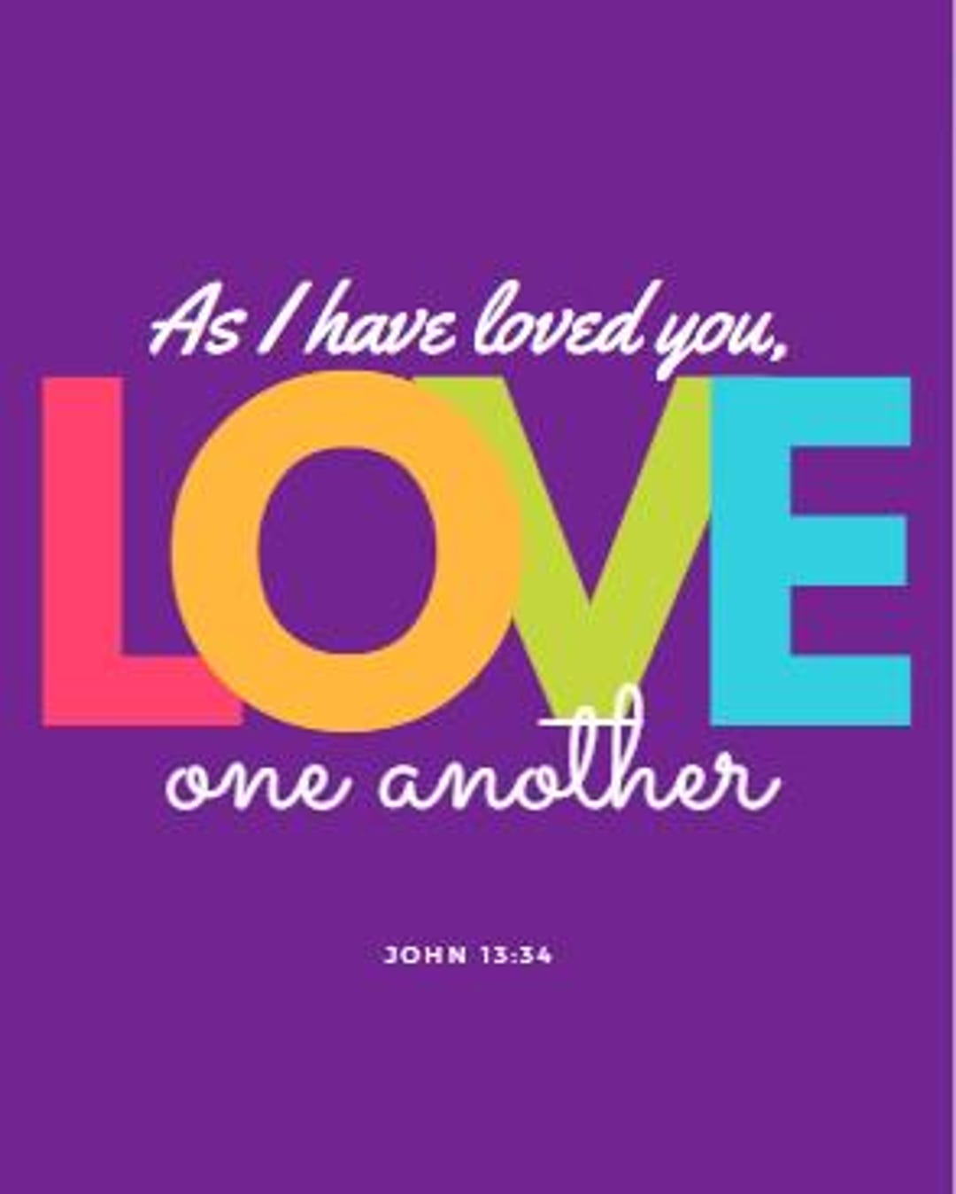 Love One Another John 13:34 SVG File, Instant Download, Cricut File ...