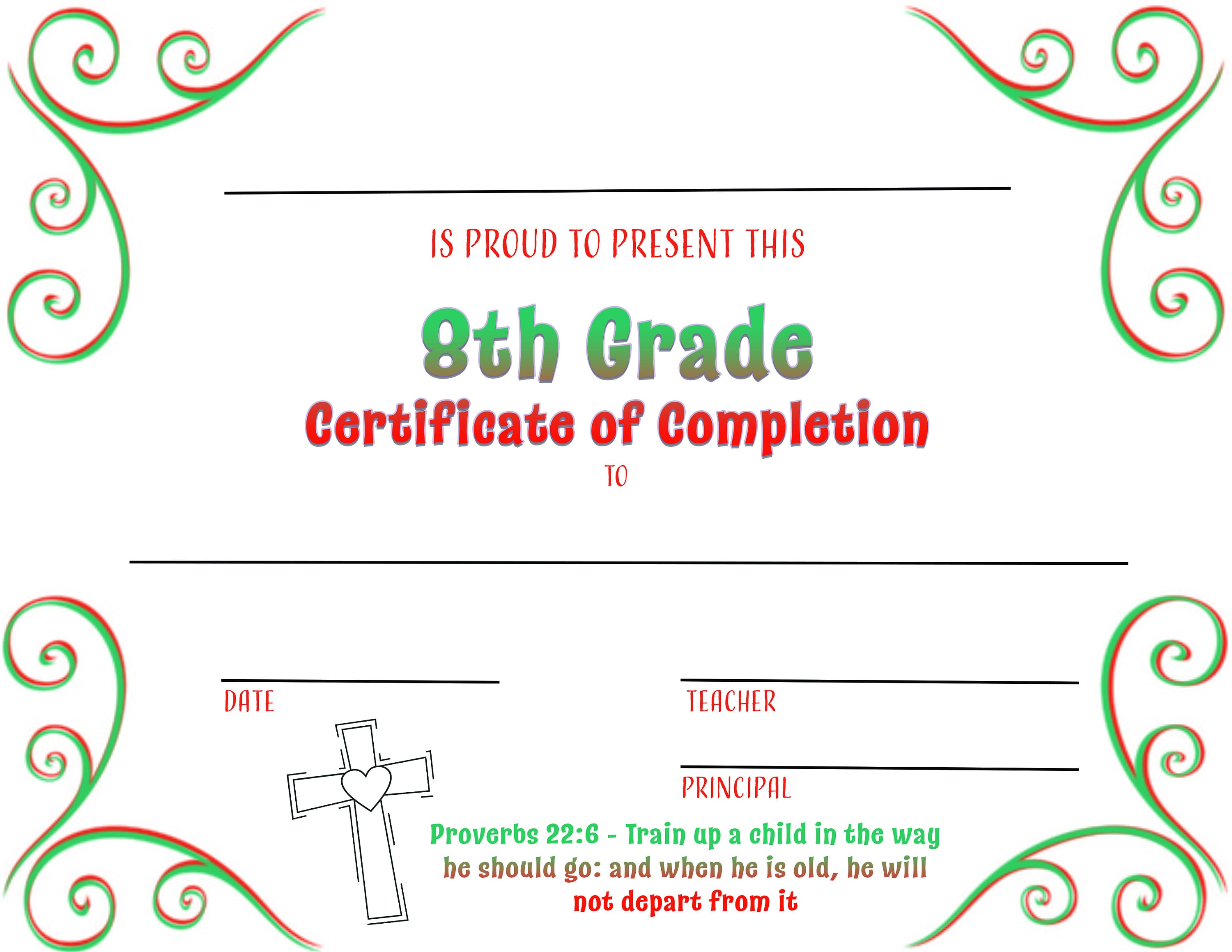 8th Grade Graduation Certificate Printable