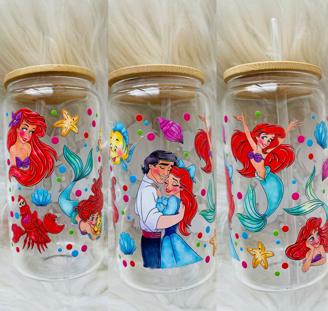 16oz Glass Can Reusable Can Cup Mermaid Under the Sea - Etsy