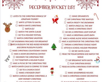 December Bucket List - Colouring Page - PRINTABLE Journal Page ...