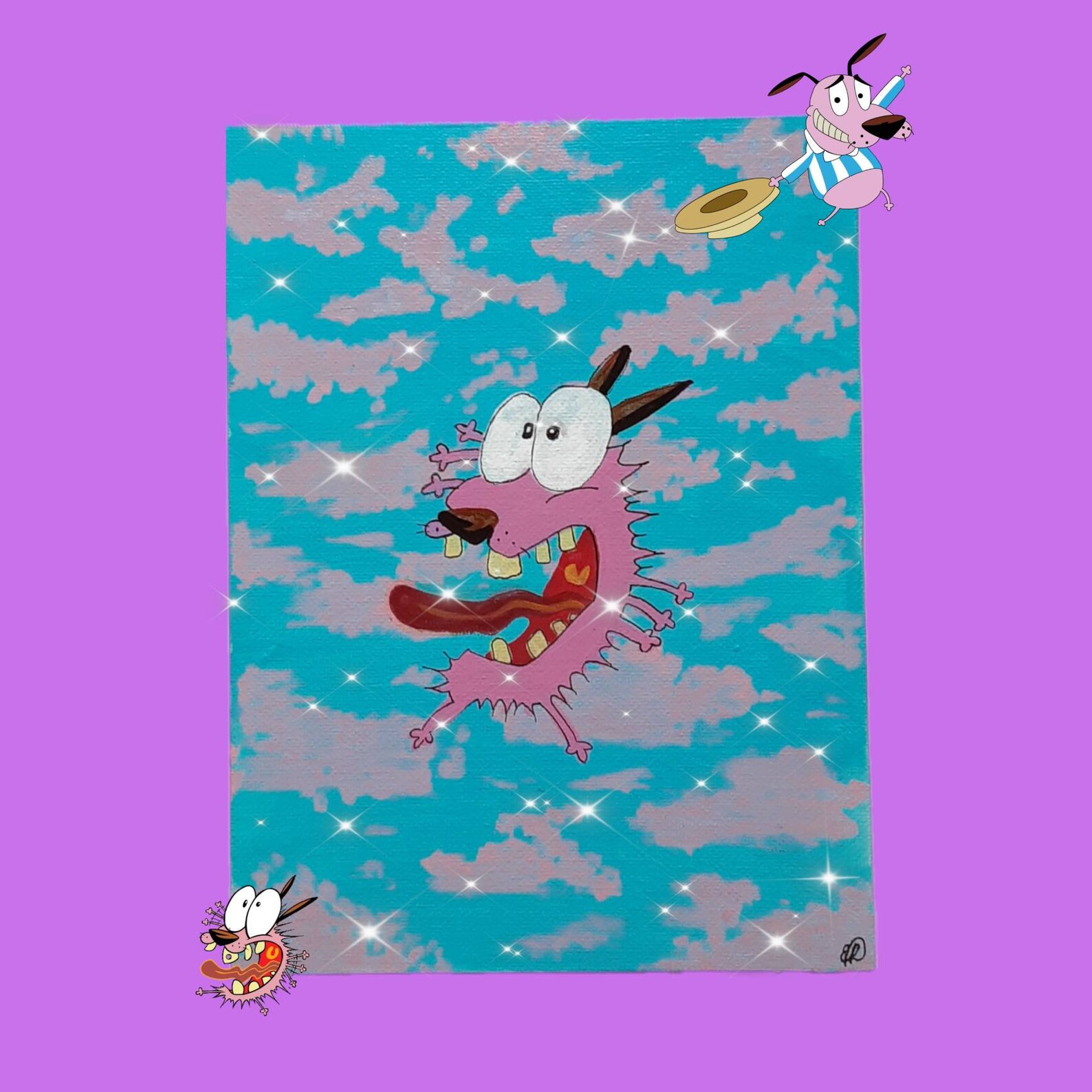 Courage the Cowardly Dog Painting - Unique Painting, Handmade Painting ...