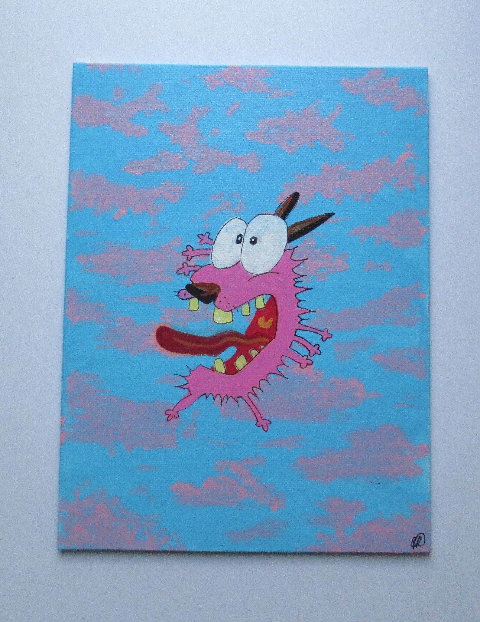 Courage the Cowardly Dog Painting - Unique Painting, Handmade Painting ...