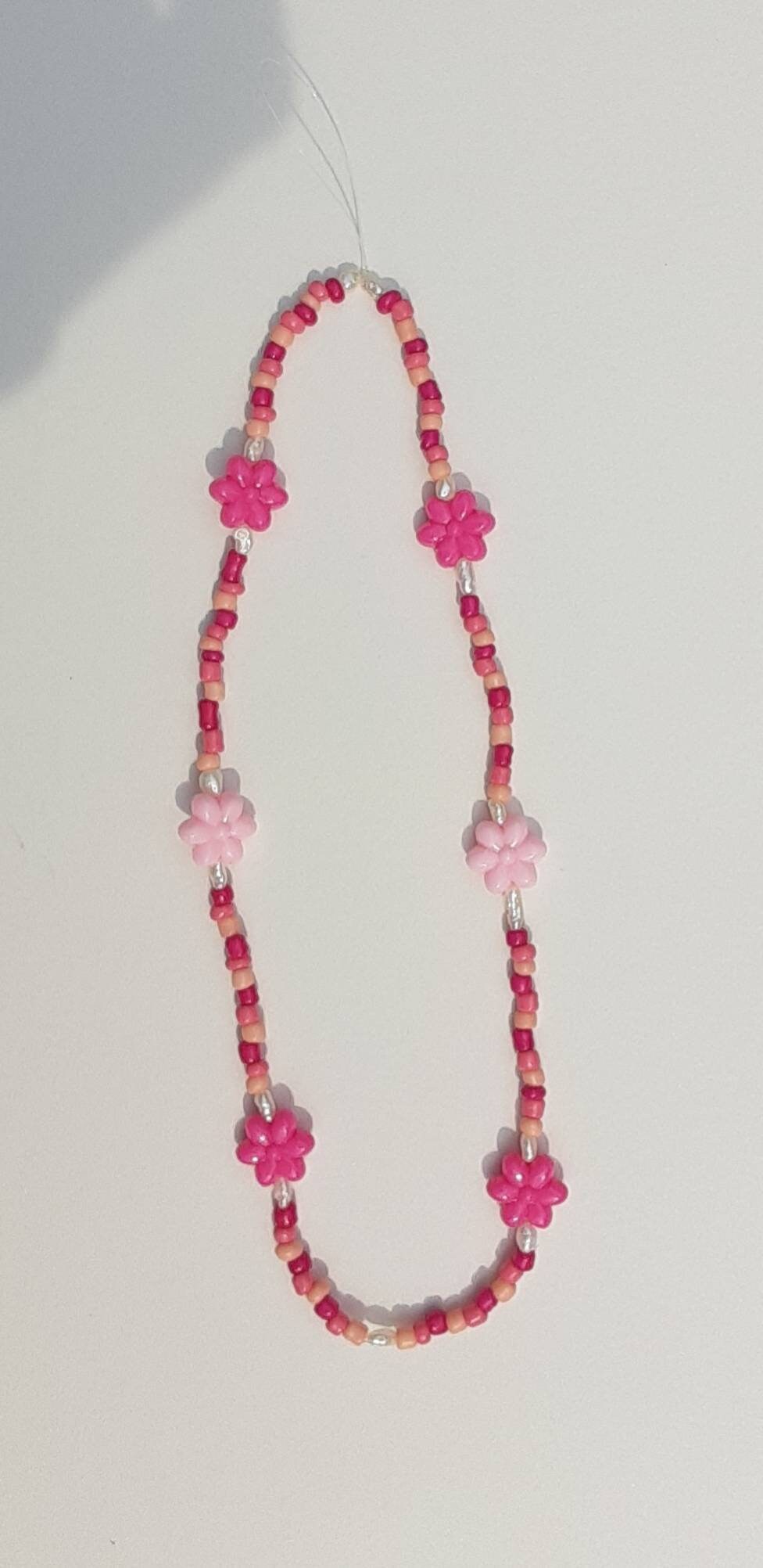 Pink Phone Charm Chain - Aesthetic Trendy Y2K Tiktok Phone Charm ...