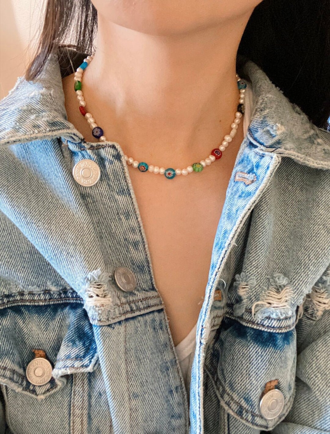 Collier de perles Robin, collier de perles colorées, cadeaux pour elle ...