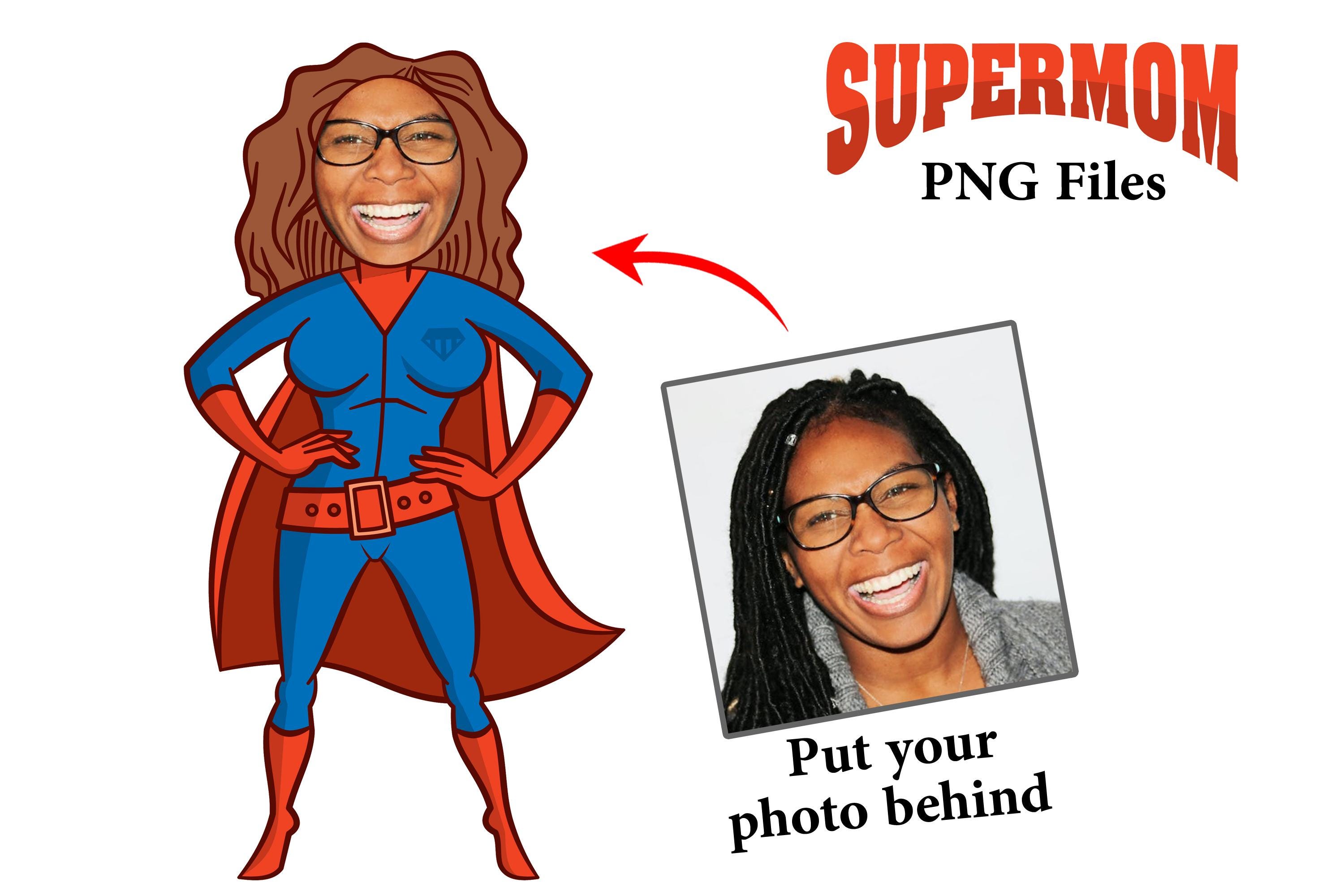 Super Mom Face Hole Add Your Photo (digital Download) - Etsy
