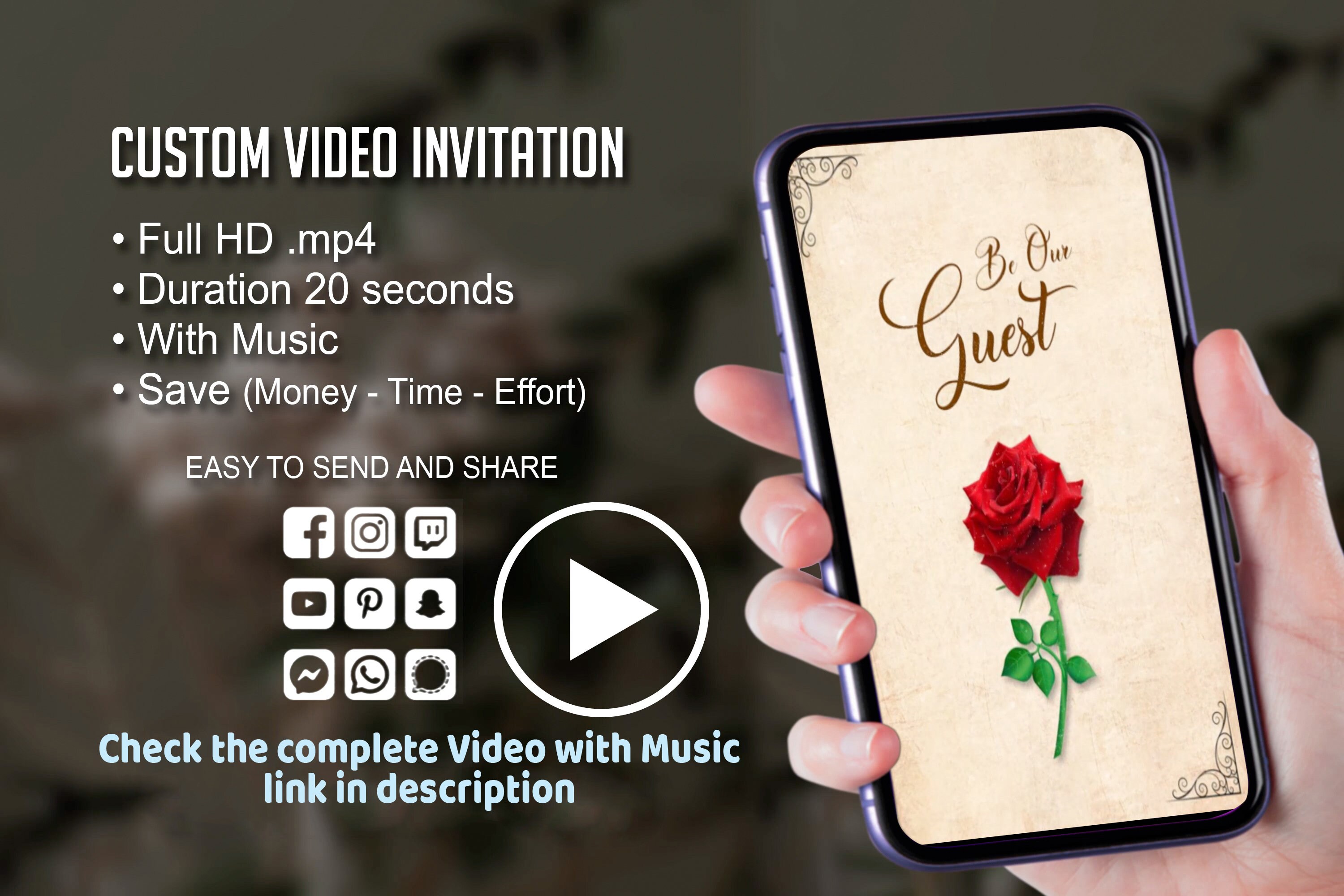 Be Our Guest Invitation, Video Invitation, Animated Invite ...