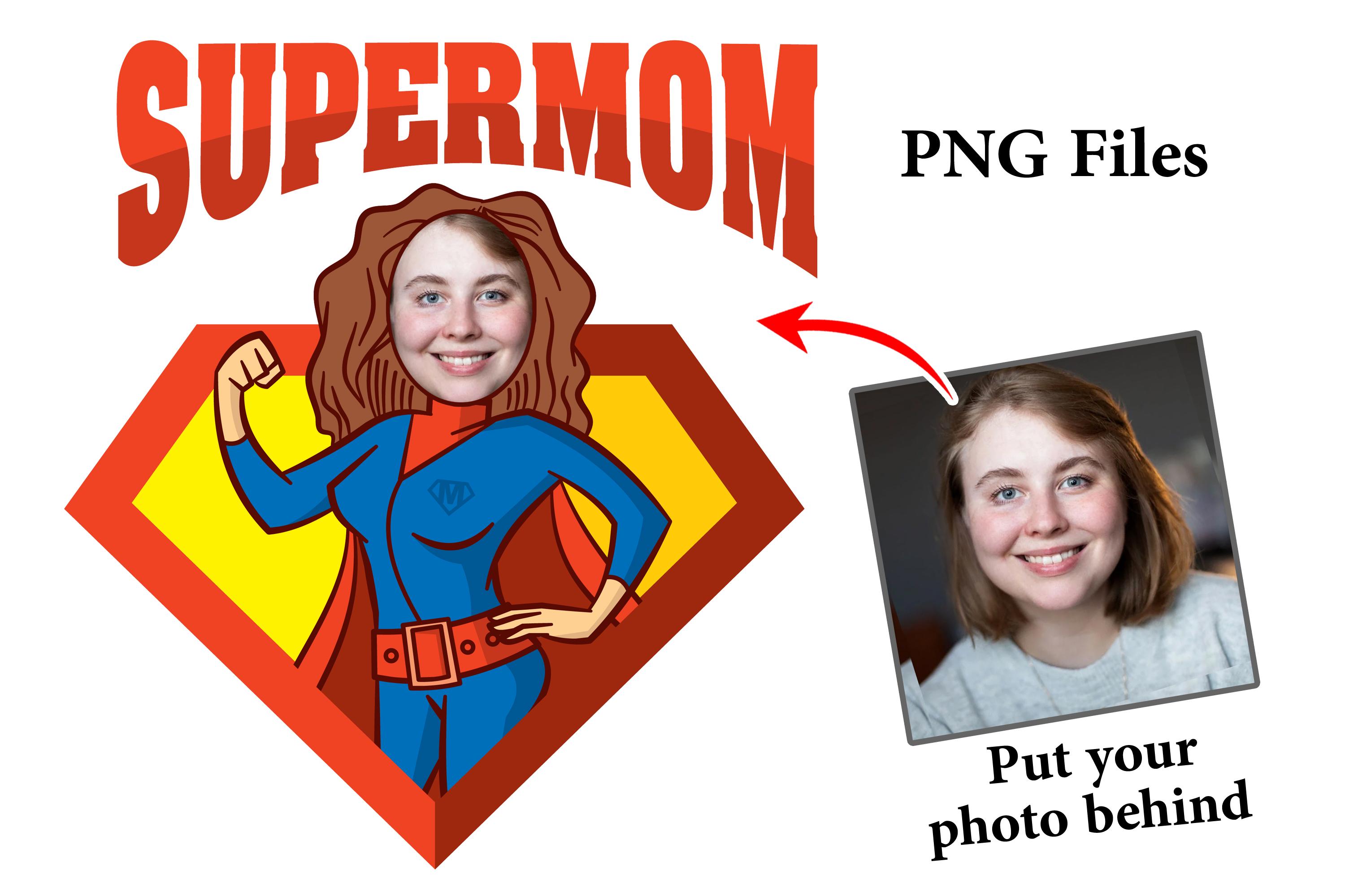 Super Mom Face Hole Add Your Photo (digital Download) - Etsy