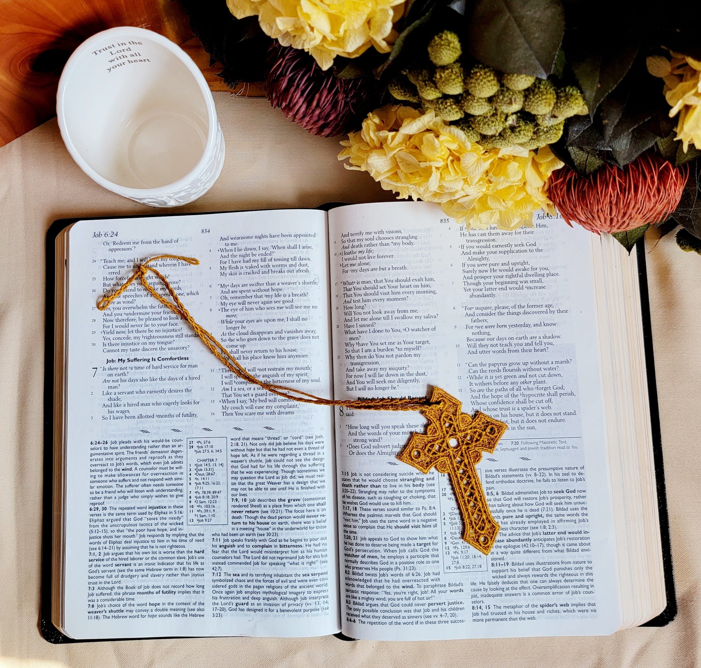 Elegant Lace Cross Bookmark- Jesus, God, Bible, Gold, Fsl, Stiff Lace ...
