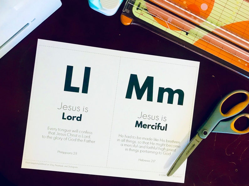 Jesus ABC Scripture Cards Monochrome PRINTABLE / Alphabet - Etsy