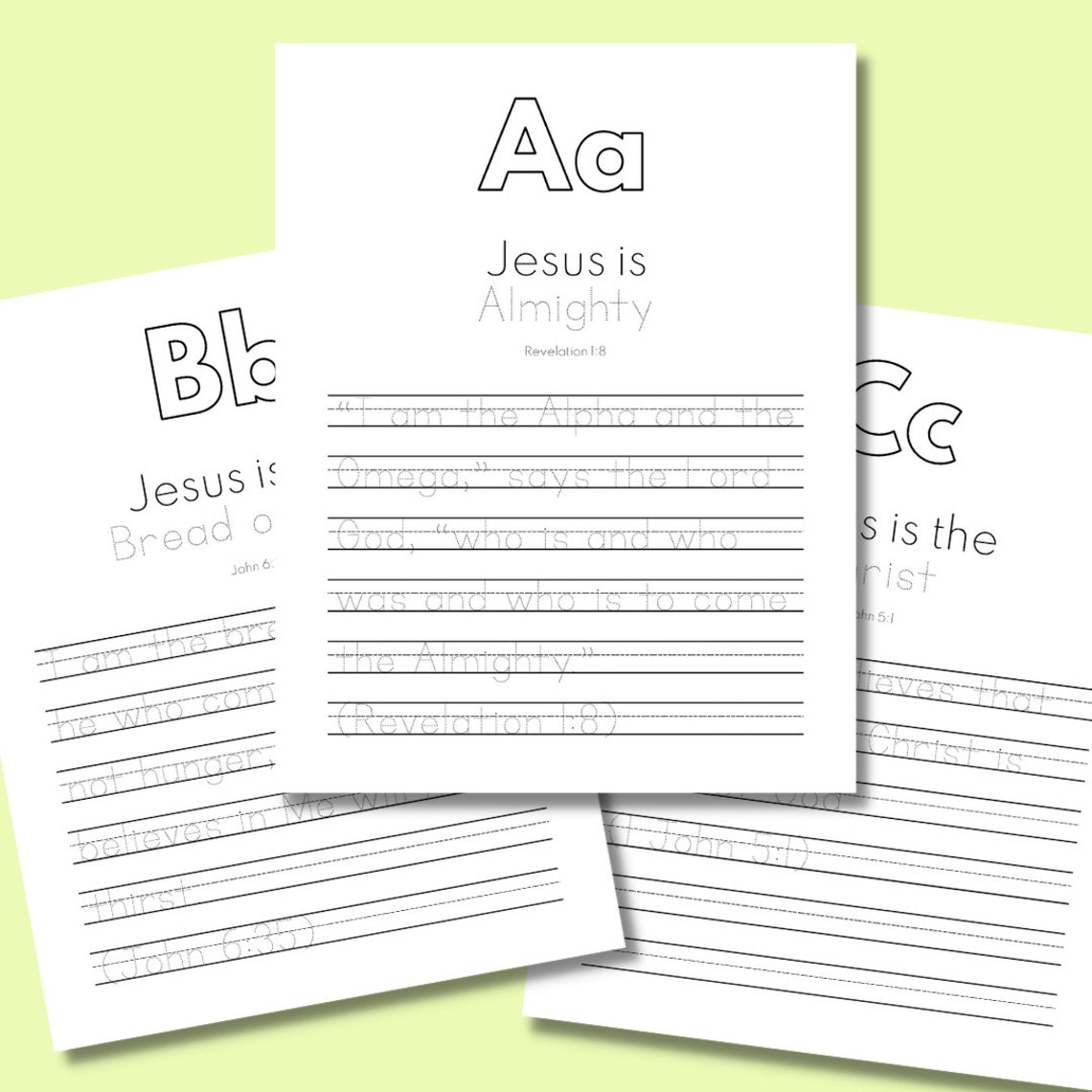 Jesus ABC Activity Bundle Printable / Alphabet Memory Verse / Bible A-Z ...
