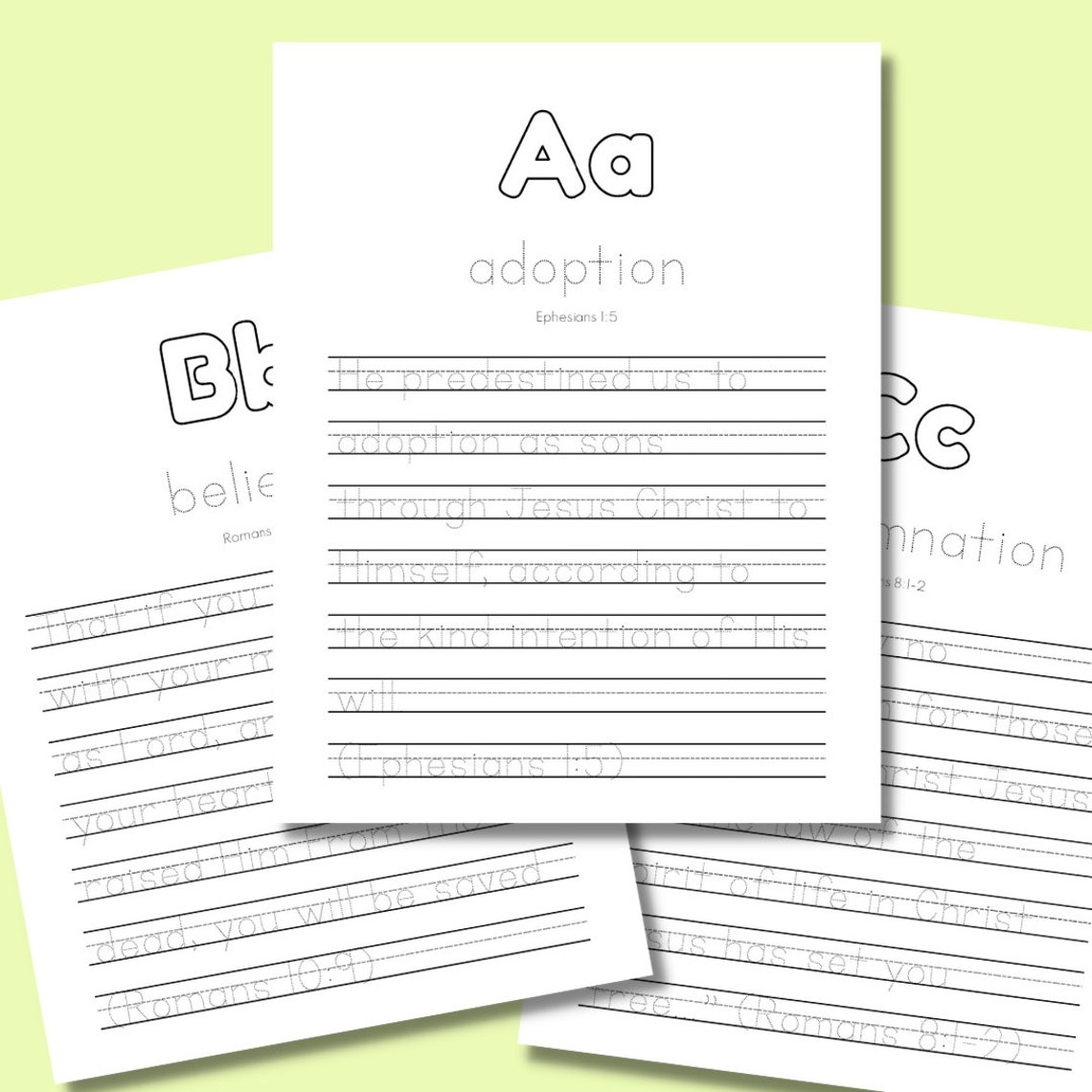 Gospel ABC Activity Bundle Printable / Alphabet Memory Verse / Bible A ...