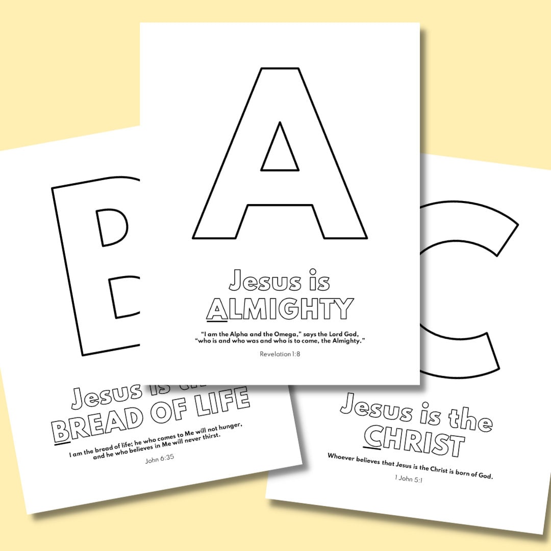 Jesus ABC Activity Bundle Printable / Alphabet Memory Verse / Bible A-Z ...