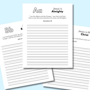 Jesus ABC Activity Bundle Printable / Alphabet Memory Verse / Bible A-Z ...