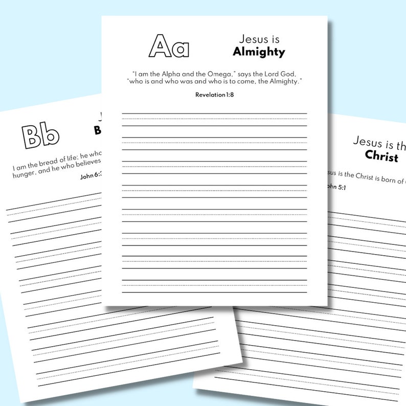 Jesus ABC Activity Bundle Printable / Alphabet Memory Verse / Bible A-Z ...