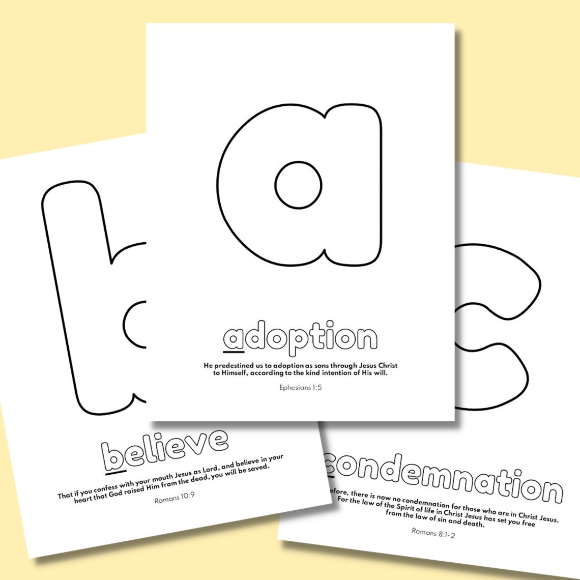 Gospel ABC Activity Bundle Printable / Alphabet Memory Verse / - Etsy