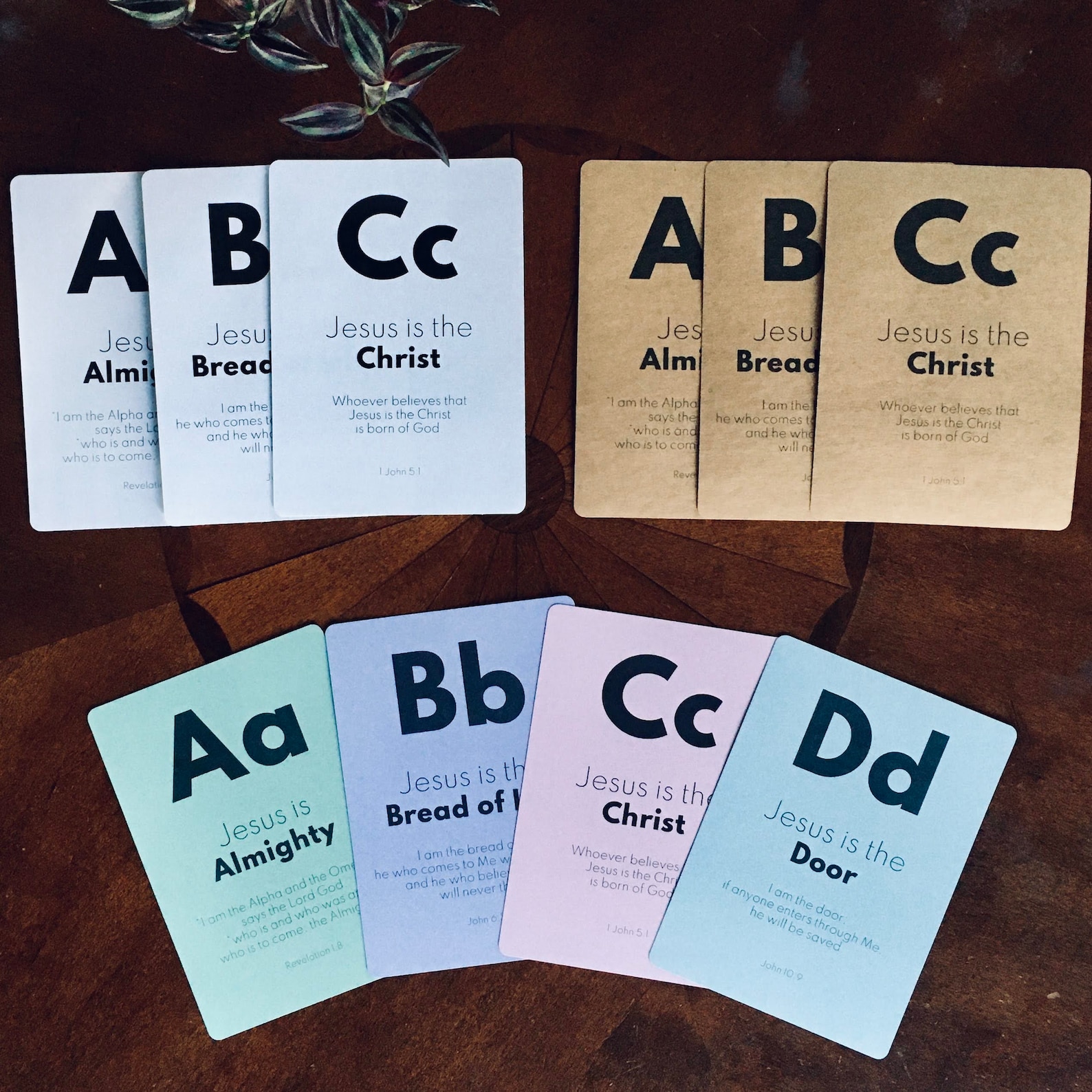 Jesus ABC Scripture Cards Monochrome PRINTABLE / Alphabet Names of ...
