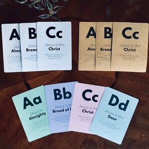 Jesus ABC Scripture Cards Monochrome PRINTABLE / Alphabet Names of ...