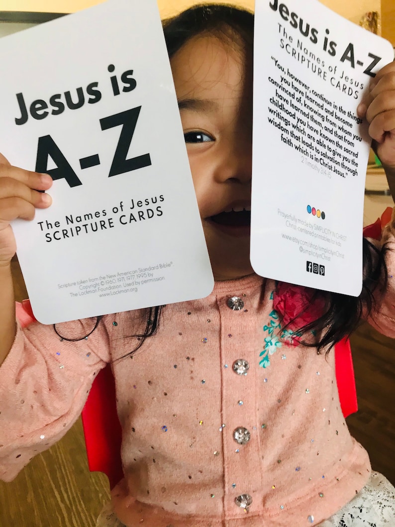 Jesus ABC Scripture Cards Monochrome PRINTABLE / Alphabet - Etsy