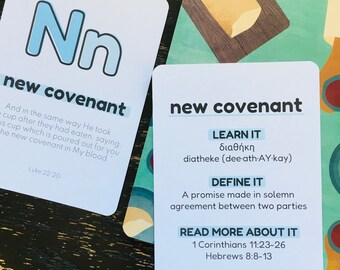 Jesus ABC Scripture Cards Monochrome PRINTABLE / Alphabet Names of ...