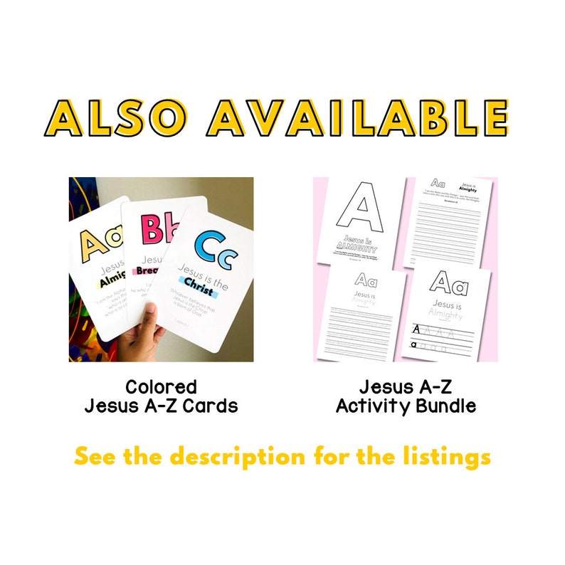 Jesus ABC Scripture Cards Monochrome PRINTABLE / Alphabet - Etsy