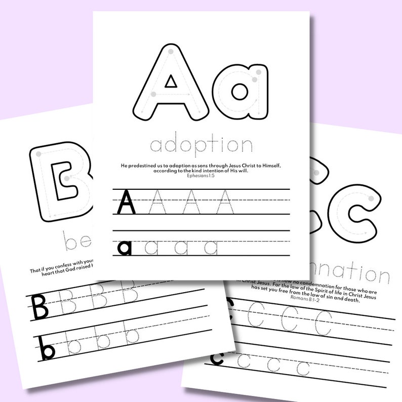 Gospel ABC Activity Bundle Printable / Alphabet Memory Verse / Bible A ...
