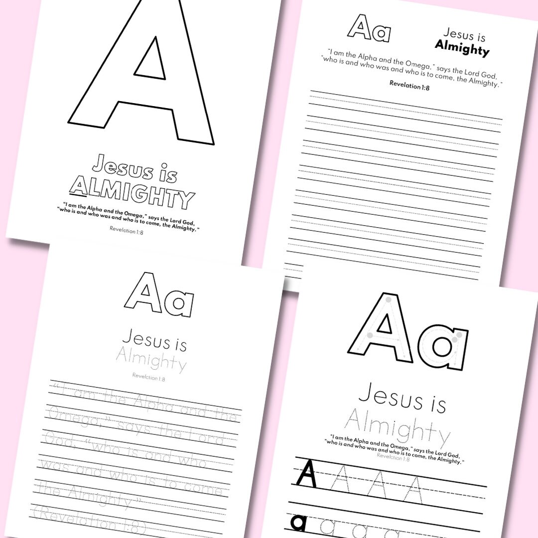 Jesus ABC Activity Bundle Printable / Alphabet Memory Verse / - Etsy