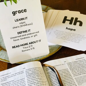 Gospel ABC Scripture Cards Monochrome PRINTABLE / Bible A-Z Kids Memory ...