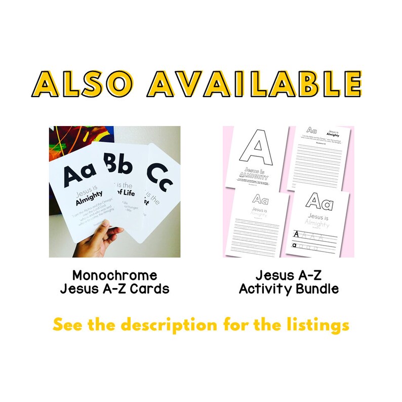 Jesus ABC Scripture Cards PRINTABLE / Alphabet Names of Jesus - Etsy