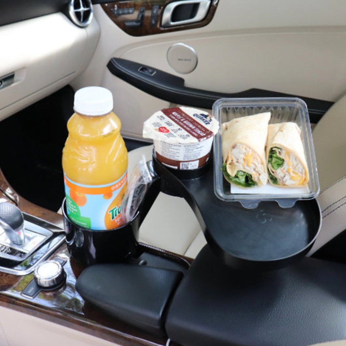 2CUPS Refurbished Car Cup Holder Expander and Attachable Tray Set [oval ...