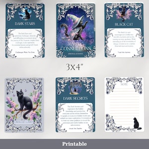 Black Cat Oracle Cards - Printable Notes - Witch Cat Meditation ...
