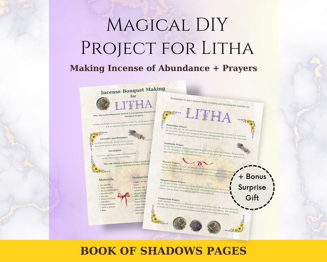 Making Incense of Litha & Prayers - Printable Sabbat DIY Project- Book ...