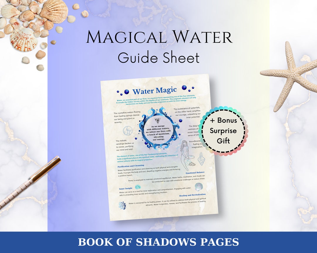 Water Magic Grimoire Pages - Wiccan Printable Book of Shadows - Water ...