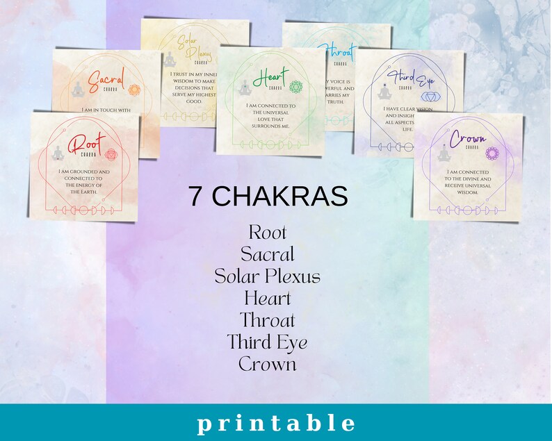 7 Chakra Affirmation Cards: Daily Ritual Meditations (printable) - Etsy