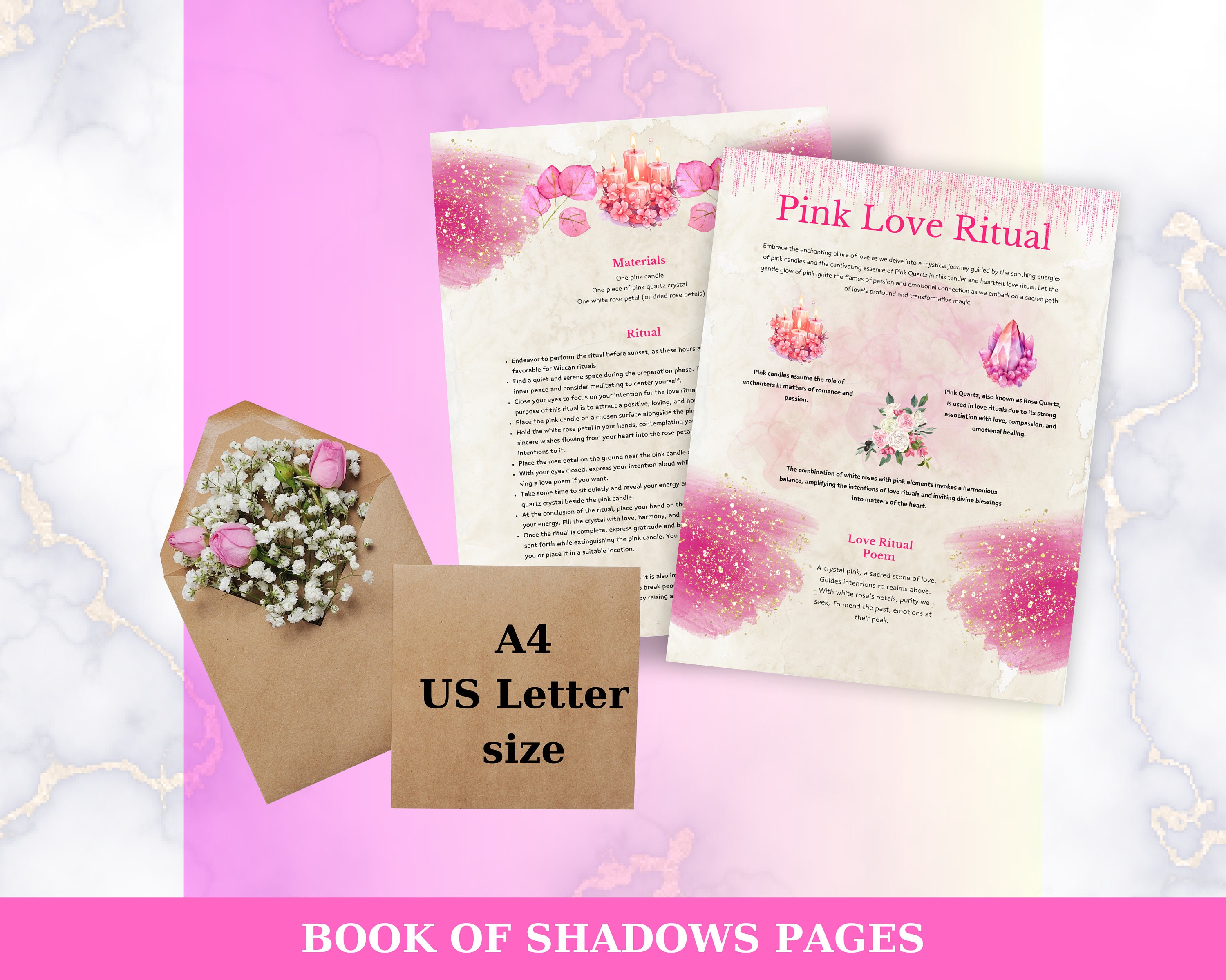 Pink Love Ritaul Grimoire Pages Relationship Manifestion Printable ...
