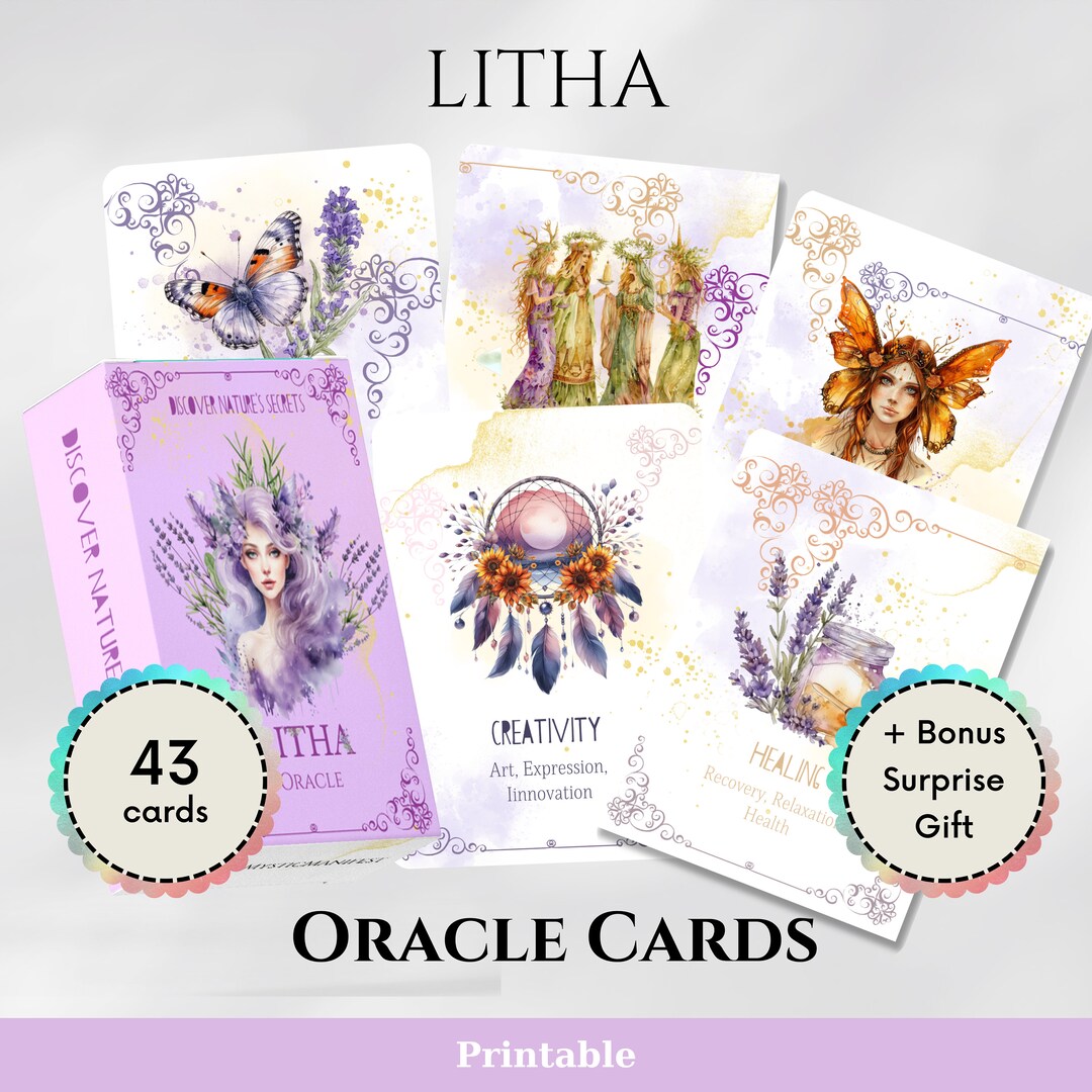 Litha Oracle Cards - Printable Sabbat Notes - Summer Solstice ...
