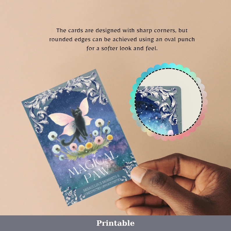 Black Cat Oracle Cards Printable Notes Witch Cat Meditation Magical ...