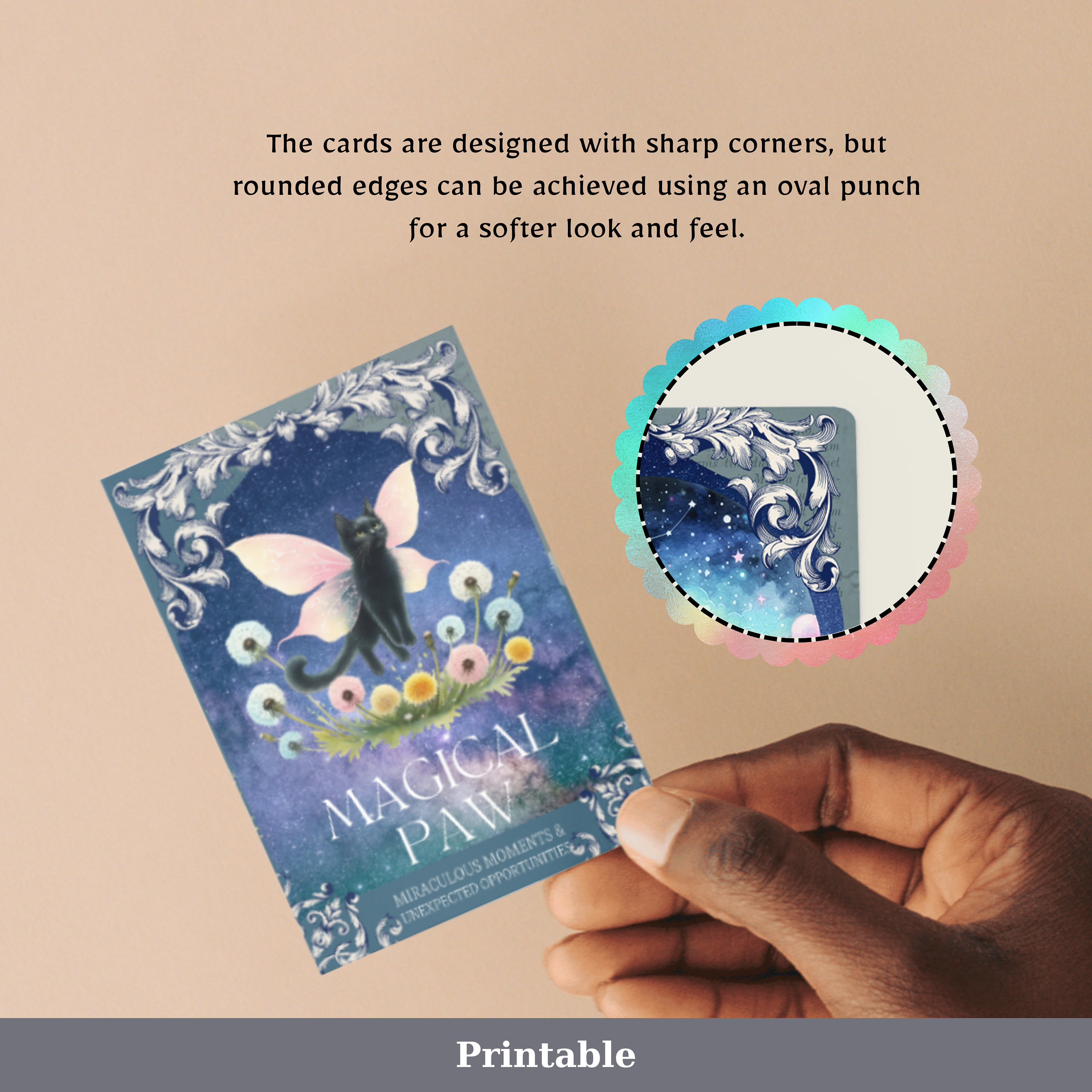 Black Cat Oracle Cards Printable Notes Witch Cat Meditation Magical ...