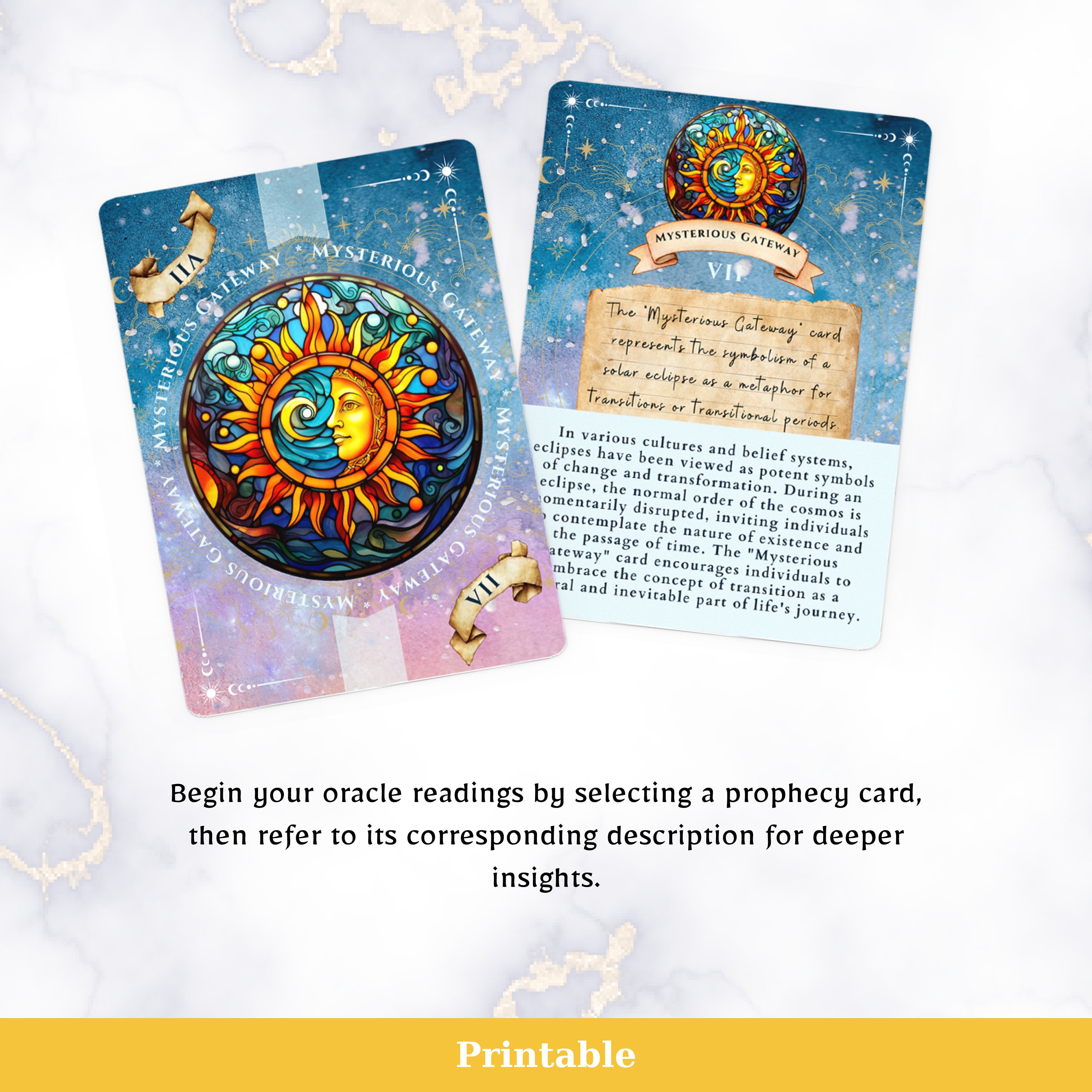 Solar Eclipse Oracle Cards Printable Total Eclipse 2024 Notes Eclipse ...