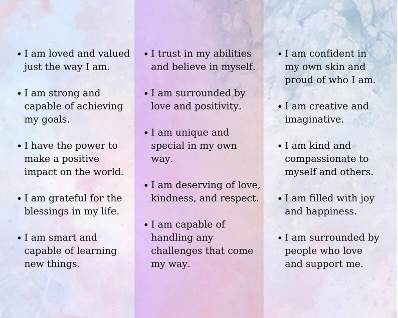 Kids' Affirmation Cards: 15 Printable Montessori Flash Phrases (digital ...