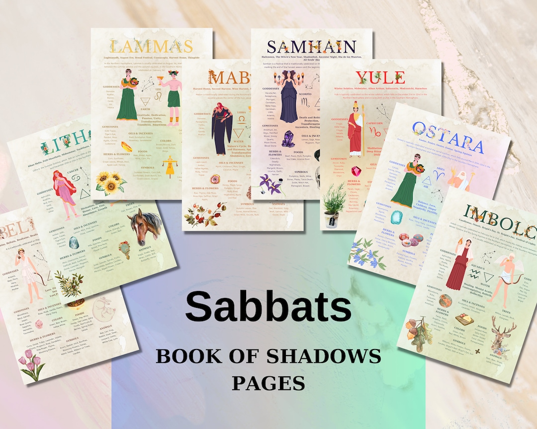 Sabbats Guide Sheets Bundle - Printable Book of Shadows Sabbat Page ...